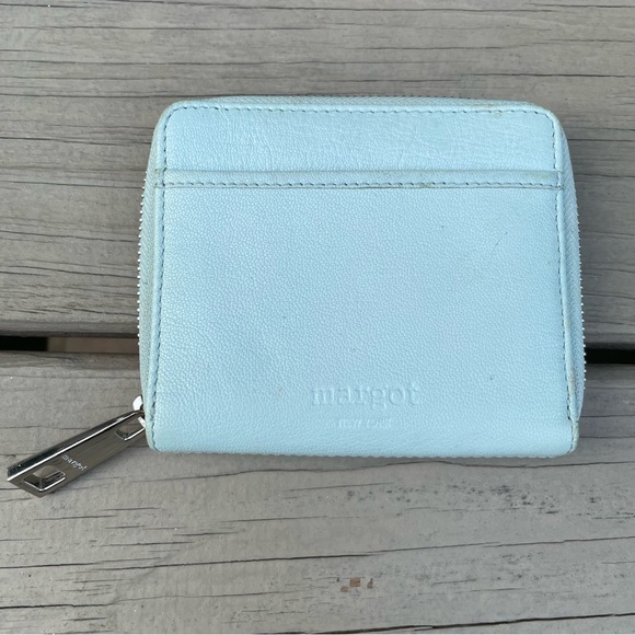 margot | Bags | Margot New York Dana Pale Blue Leather Zip Around Small ...